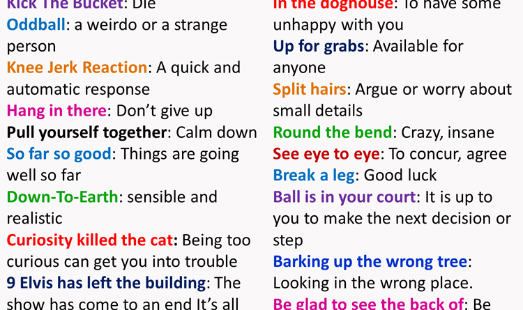 Idiomatic Expressions And Examples English Grammar Here