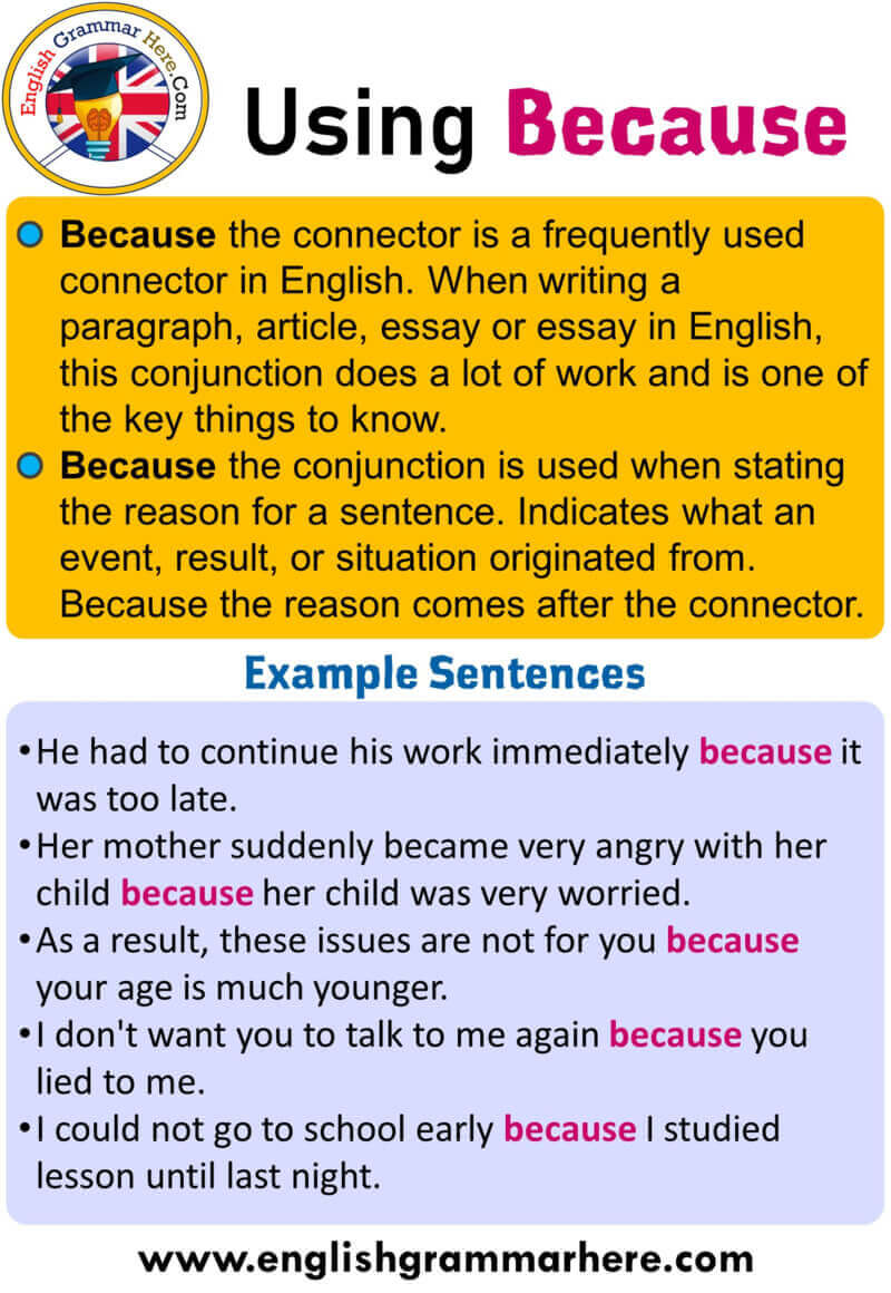 Use Because In A Sentence Starting A Sentence With Because English 