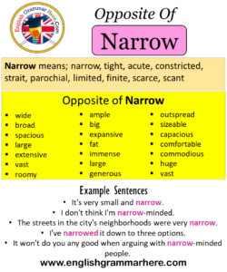21 Opposite Of Narrow, Antonyms of Narrow, Meaning and Example ...