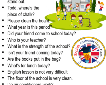 22 Daily Use English Sentences in SCHOOL Examples Archives - English ...