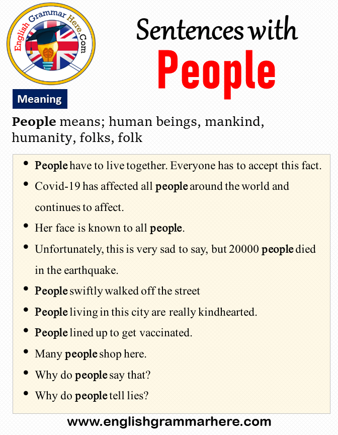 Sentences With People Meaning And Example Sentences English Grammar Here