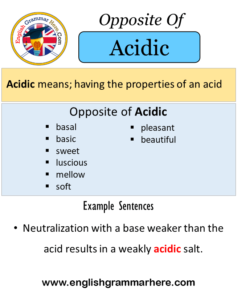 Opposite Of Acidic, Antonyms of Acidic, Meaning and Example Sentences ...