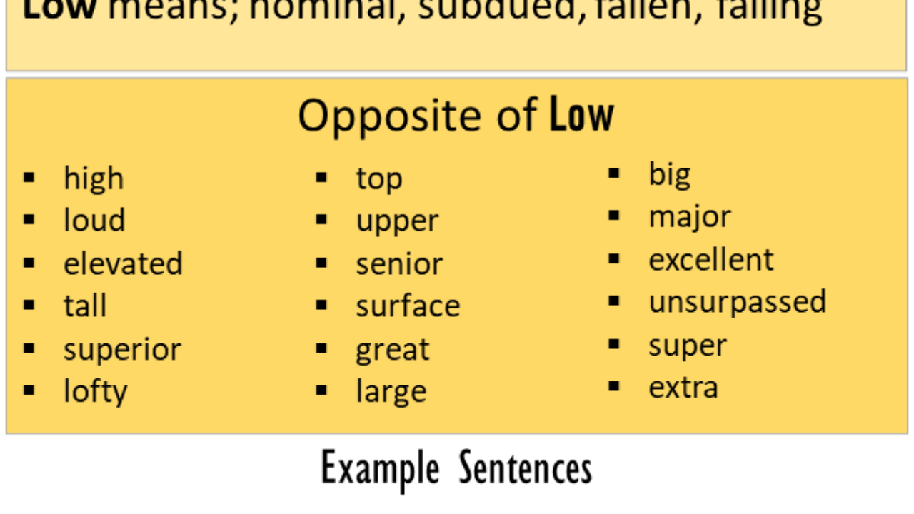 Opposite Of Low Antonyms Of Low Meaning And Example 51 OFF Opposite Of Low Antonyms Of Low Meaning And Example 51 OFF