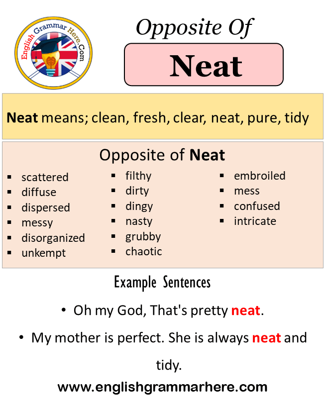 Opposite Of Neat Antonyms Of Neat Meaning And Example Sentences 