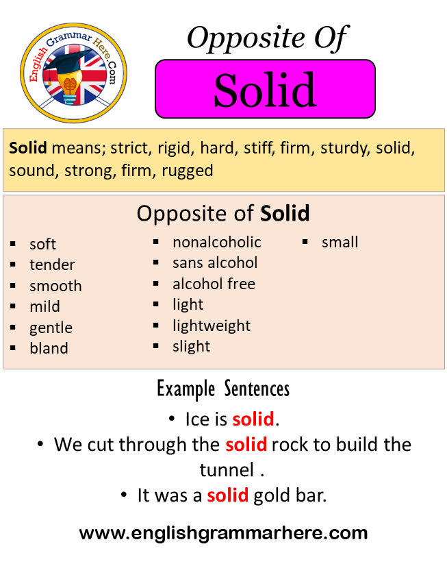 Opposite Of Solid Antonyms Of Solid Meaning And Example Sentences