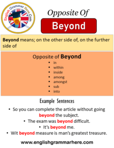 Opposite Of Beyond, Antonyms of Beyond, Meaning and Example Sentences ...