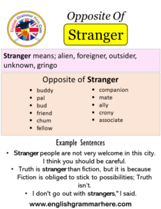 Opposite Of Stranger, Antonyms of Stranger, Meaning and Example ...