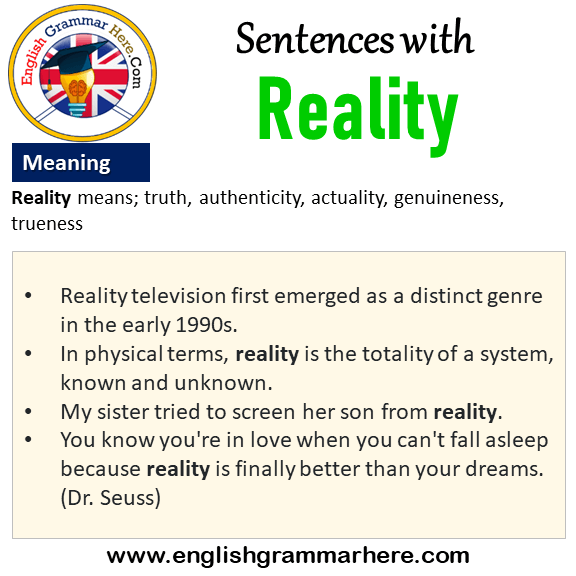 Sentences With Reality Reality In A Sentence And Meaning English Sentences With Reality Reality In A Sentence And Meaning English