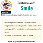 Sentences with Smile, Smile in a Sentence and Meaning - English Grammar ...