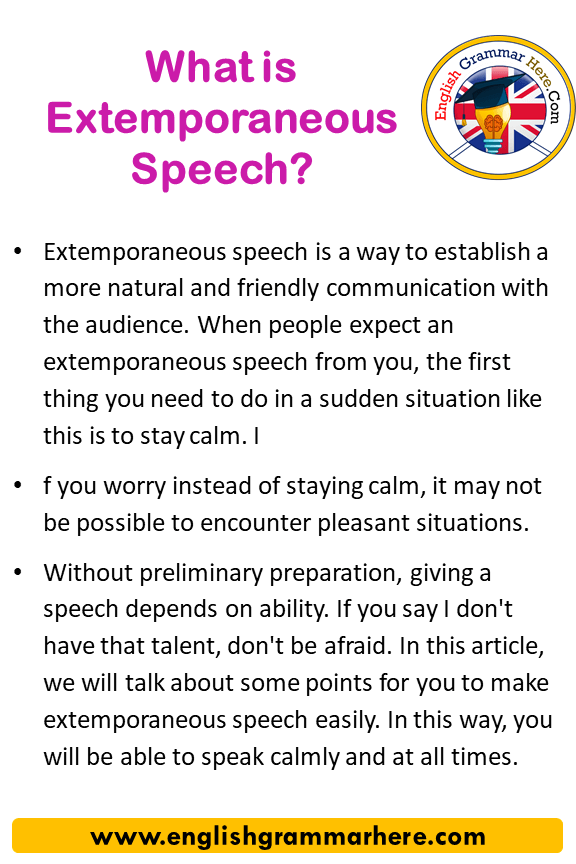 What Is Extemporaneous Speech Extemporaneous Speech Example And