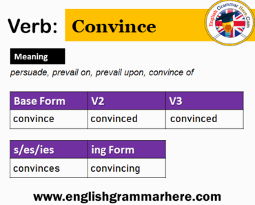 Past Simple and Past Participle Form of Convince Archives - English ...