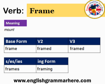 Frame V1 V2 V3 V4 V5 Archives - English Grammar Here
