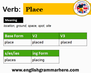 Past Simple and Past Participle Form of Place Archives - English ...
