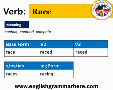 Past Simple and Past Participle Form of Race Archives - English Grammar ...