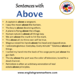 Sentences with Above, Above in a Sentence in English, Sentences For ...