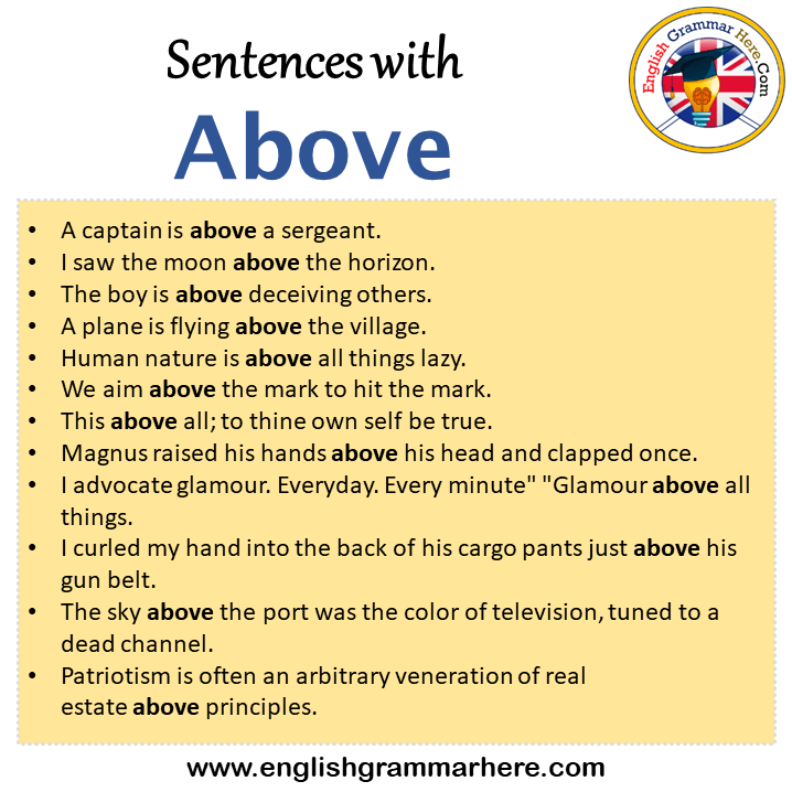 Opposite Of Above Antonyms Of Above Meaning And Example 50 OFF