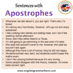 Sentences with Apostrophes, Apostrophes in a Sentence in English ...
