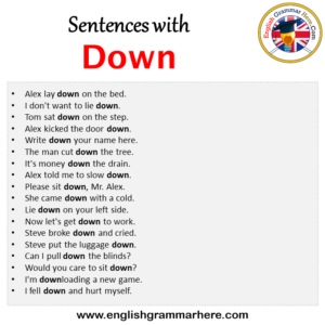 Sentences with Down, Down in a Sentence in English, Sentences For Down ...
