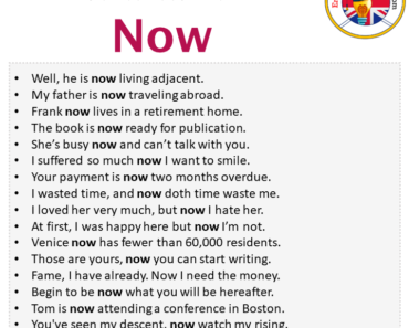 Sentences For Now Archives - English Grammar Here
