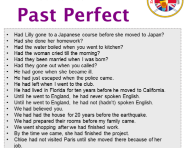 Sentences with Past Perfect Archives - English Grammar Here