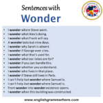 Sentences with Wonder, Wonder in a Sentence in English, Sentences For ...