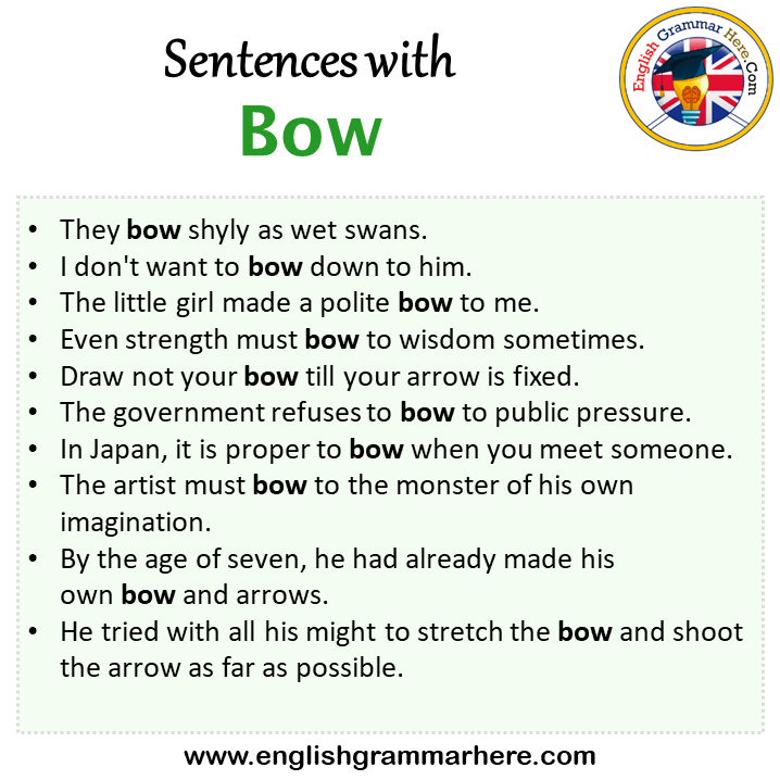 Sentences With Bow Bow In A Sentence In English Sentences For Bow 