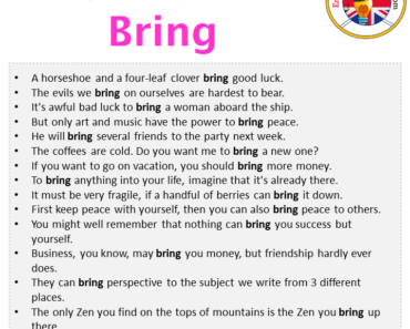 Bring in a Sentence in English Archives - English Grammar Here
