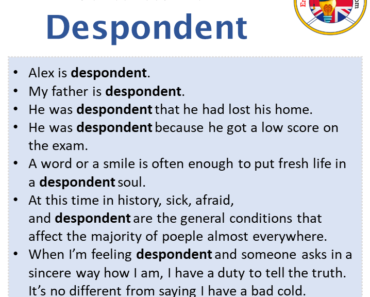 Despondent in a Sentence in English Archives - English Grammar Here