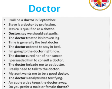 Sentences with Doctor Archives - English Grammar Here