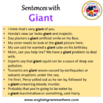 Sentences with Giant, Giant in a Sentence in English, Sentences For ...