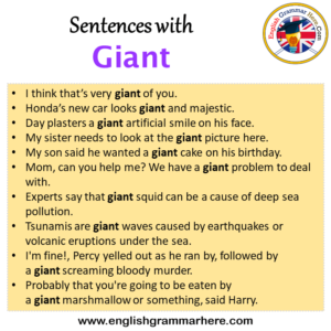 Sentences with Giant, Giant in a Sentence in English, Sentences For ...