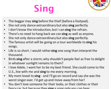 Sing in a Sentence in English Archives - English Grammar Here