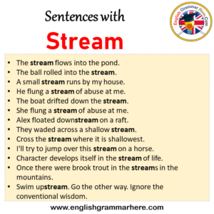 Sentences with Stream, Stream in a Sentence in English, Sentences For ...