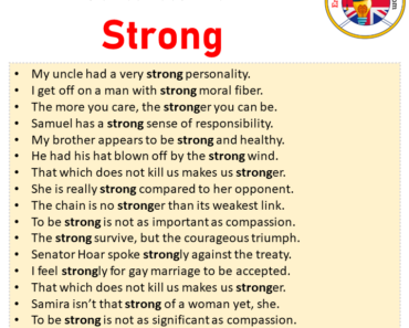 Strong in a Sentence in English Archives - English Grammar Here