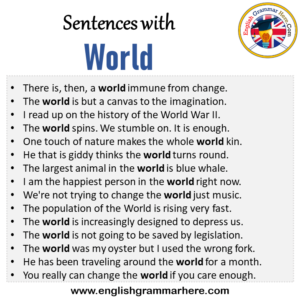 Sentences with World, World in a Sentence in English, Sentences For ...