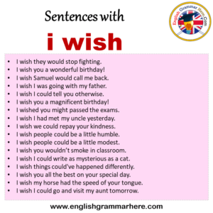 Sentences with i wish, i wish in a Sentence in English, Sentences For i ...