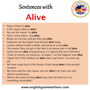Sentences with Alive, Alive in a Sentence in English, Sentences For ...