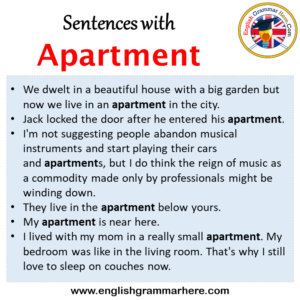 Sentences with Apartment, Apartment in a Sentence in English, Sentences ...