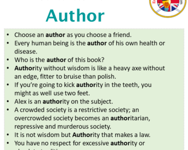 Author in a Sentence in English Archives - English Grammar Here