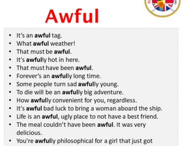 Awful in a Sentence in English Archives - English Grammar Here