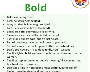 Sentences For Bold Archives - English Grammar Here