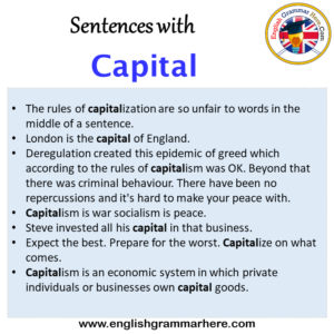 Sentences with Capital, Capital in a Sentence in English, Sentences For ...