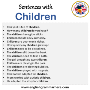 Sentences with Children, Children in a Sentence in English, Sentences ...