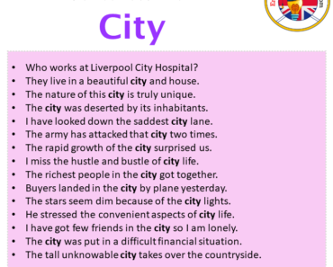 Sentences For City Archives - English Grammar Here