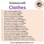 Sentences with Clothes, Clothes in a Sentence in English, Sentences For ...