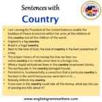 Sentences with Country, Country in a Sentence in English, Sentences For ...
