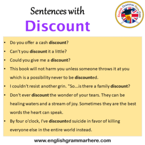 Sentences with Discount, Discount in a Sentence in English, Sentences ...