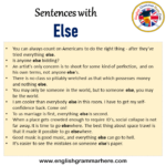 Sentences with Else, Else in a Sentence in English, Sentences For Else ...