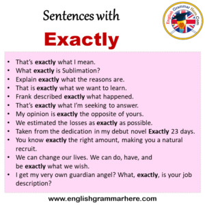 Sentences with Exactly, Exactly in a Sentence in English, Sentences For ...