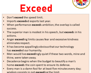Exceed in a Sentence in English Archives - English Grammar Here